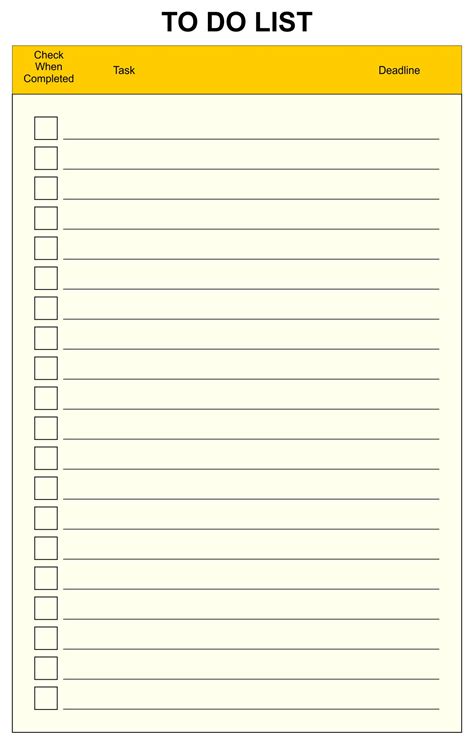 Printable Editable Checklist Template Free