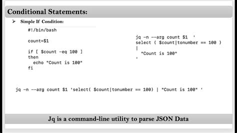 Jq Conditional Statements Simple If If Else If Elif Ele Simple If With Select