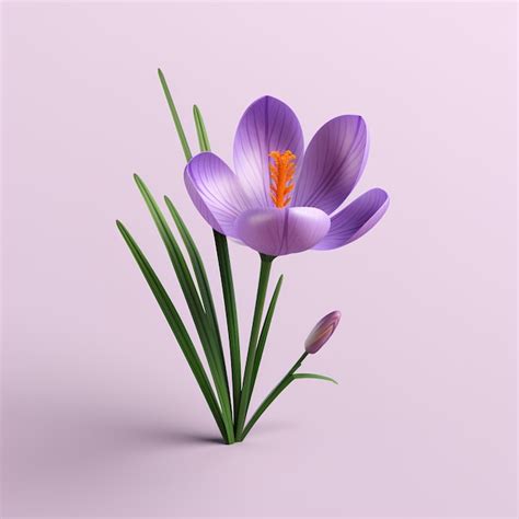 Premium Photo Crocus Sativus On Solid Background