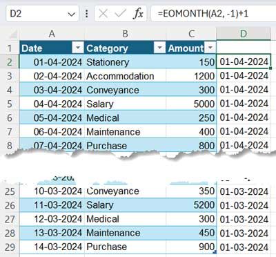 Sum Values By Month And Category In Excel