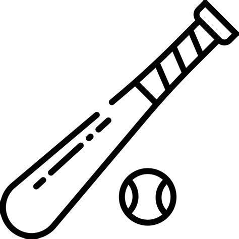 Baseball Bat Outline Illustration 45617093 Vector Art At Vecteezy