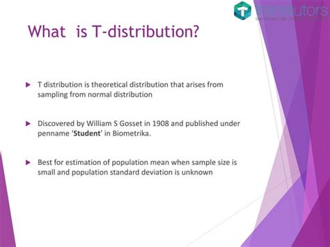 T Distribution Statistics Pptx Physics Science