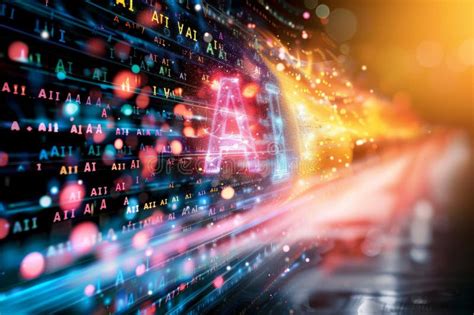 Ai Powered Digital Display With Vibrant Neon Lights Symbolizing Advanced Technology Innovation