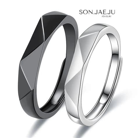 Cincin Couple Black And Silver Ring 925 Sterling Silver Son Jae Ju