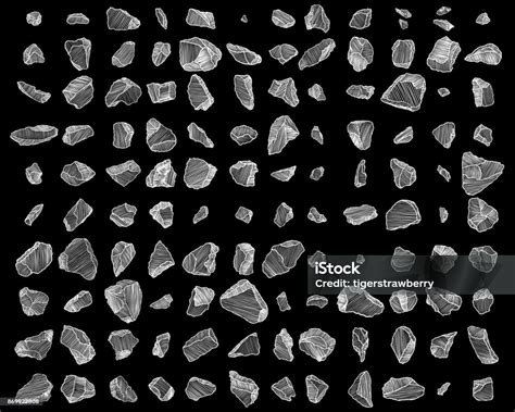 크리스탈 보석 바위 그리고 돌 세트 지구 마법의 신성한 요소입니다 스케치 미네랄과 손으로 그린 크리스탈 돌과 바위의 컬렉션 집합입니다 벡터입니다 조약돌에 대한 스톡 벡터