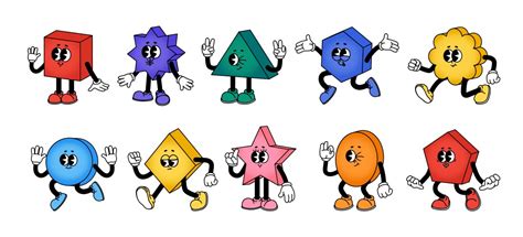 Cartoon Characters Geometric Shapes Vector Images Over 10000