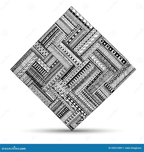 Abstract Striped Geometric Tribal Pattern Rectangle Element Stock