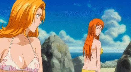 Rule 34 2girls Animated Beach Bikini Bleach Blue Eyes Breasts