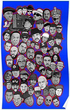 Old School Hip Hop Legends Collage Art Poster Hip Hop Poster Hip Hop Art Collage Art