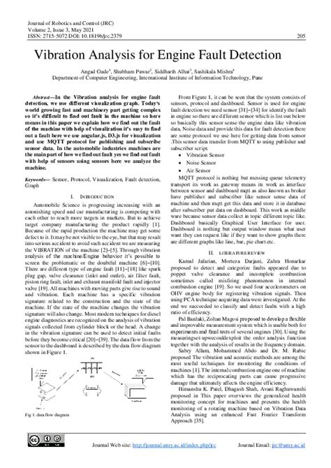 Pdf Vibration Analysis For Engine Fault Detection