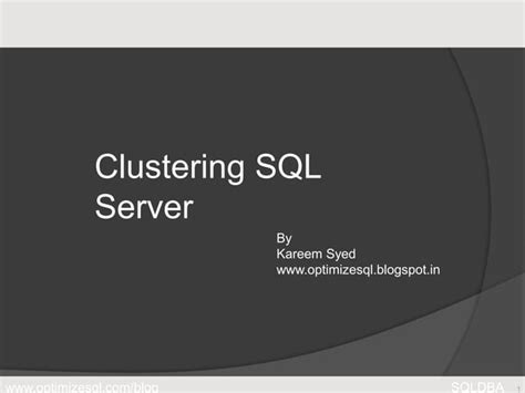 Sql Server Clustering Part Ppt