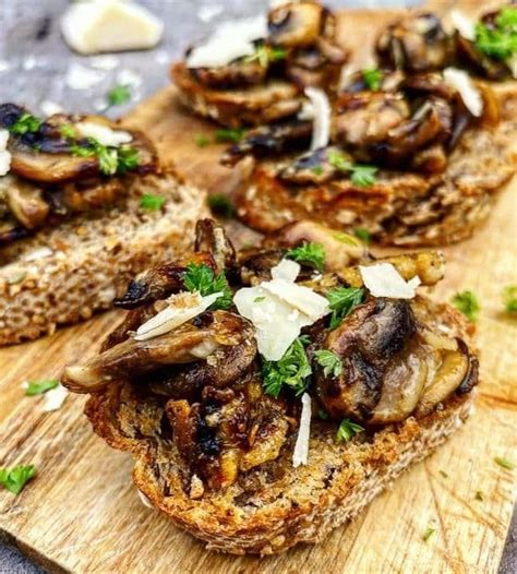 Bruschetta With Mushrooms Parmesan And Garlic