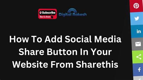 How To Add Social Media Share Button In Your Website From Sharethis Digital Rakesh Youtube