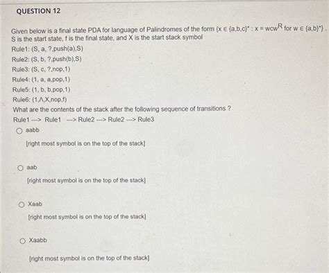 solved question 12 given below is a final state pda for
