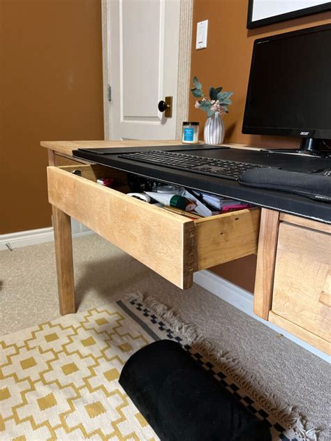 Diy Under Desk Keyboard Tray In A Drawer Erin Zubot Design