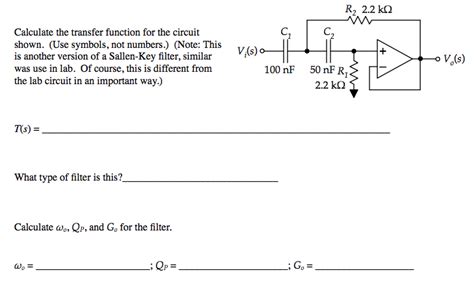 solved r 2 2 ㏀ calculate the transfer function for the