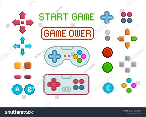 8비트 소급 비디오 게임 디자인의 픽셀 스톡 벡터로열티 프리 2110219016 Shutterstock