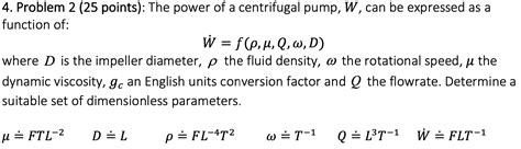 solved 4 problem 2 25 points the power of a centrifugal