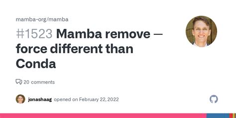 Mamba Remove Force Different Than Conda Issue Mamba Org Mamba GitHub
