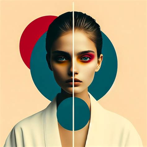 Premium Photo Portrait Of A Beautiful Woman With Various Colorful