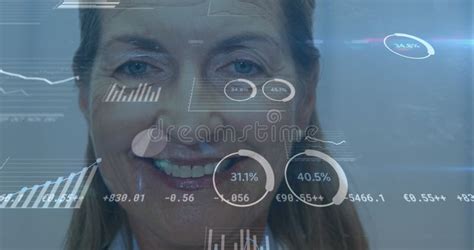 Image Of Data Processing And Statistics Over Female Doctor With