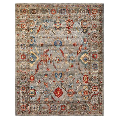 Traditional Tribal Hand Knotted Wool Gray Area Rug For Sale At 1stdibs