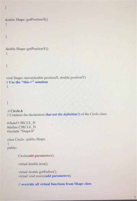Solved Below You Have The Abstract Class Shape With Two