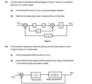 Answered Q1 A Control System Is Described By The Bartleby