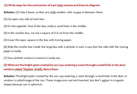 Ncert Class 6 Science Chapter 11 Light Shadows And Reflections Extra Questions