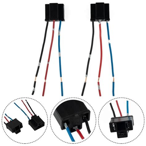 2pc H4 3 Pin Headlight Replacement Repair Bulb Holder Connector Plug Wire Socket 12 63