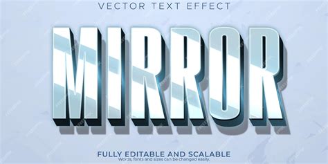 Free Vector Mirror Text Effect Editable Glass And Chrome Text Style