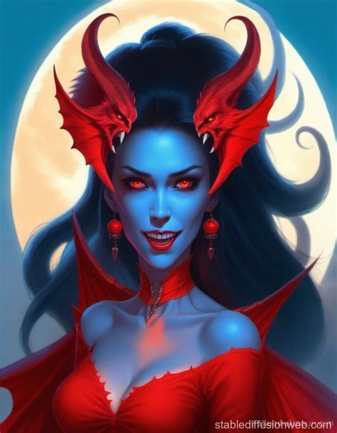 Woman With Fangs And Long Red Tail Stable Diffusion En LÃnea Woman With Fangs And Long Red Tail Stable Diffusion En LÃnea