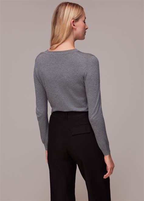 Grey Annie Sparkle Crew Neck Whistles