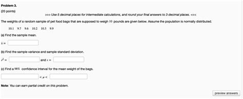 Solved Problem 3 20 Points Use 5 Decimal Places For