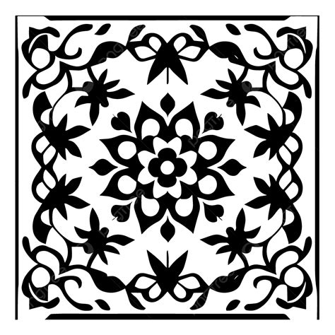 꽃 만다라 패턴 벡터 흑백 디자인 꽃 만다라 패턴 벡터 흑백 디자인 만다라 Png 일러스트 및 벡터 에 대한 무료