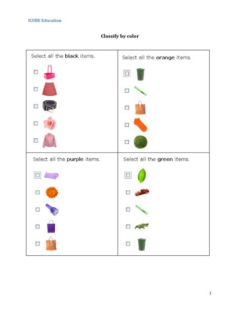 Classify By Color Pdf