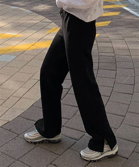 기모 선택숏롱 기장 옆트임 특양면 세미 와이드 팬츠 숏롱 기장선택가능 에이블리