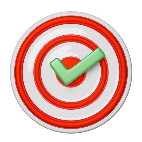 Red White Target With Check Mark Isolated 3d Illustration Or 3d Render 15735712 Png