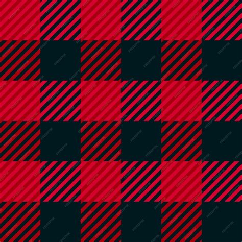 Premium Vector Red And Black Buffalo Plaid Seamless Patten Vector