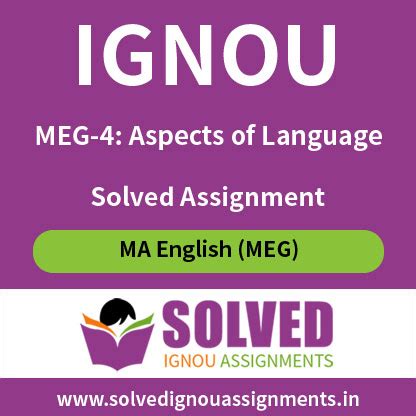 MEG Aspects Of Language Solved Assignment Solved IGNOU Assignments