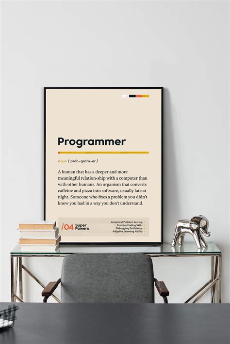 Programmer Definition Poster Coder Graduation Print Programmer
