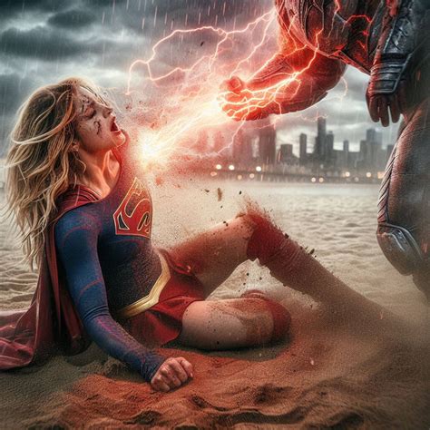 Supergirl Bloody Defeat Beach Cliffs 02 By Anoyranoyranoyr On Deviantart