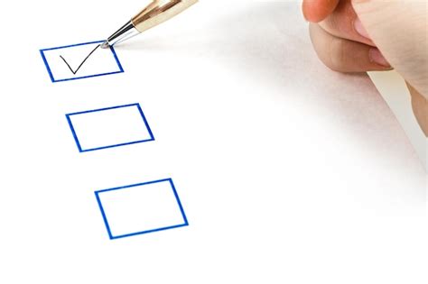 Premium Photo Put Tick In Blue Square Box