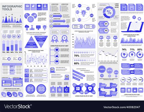 Bundle Infographic Elements Data Visualization Vector Image
