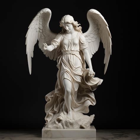 Una Estatua De Un ángel Con Un Libro En El Medio Foto Premium