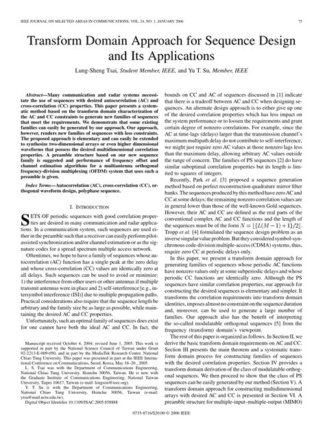 Pdf Transform Domain Approach For Sequence Design And Its Applications