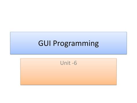 Gui Programming Pptx Home Entertainment Systems Consumer Electronics