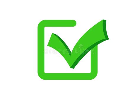 Green Checkbox With Check Mark For Tasks And Forms Stock Vector