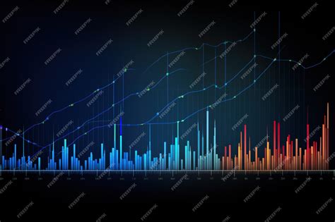 Premium Photo Abstract Glowing Financial Chart On Dark Background Stock Market Economy Trends