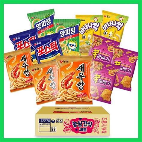 농심 간식 과자세트 새우깡 90g X 3p 꿀꽈배기 90g X 3p 양파링 84g X 2p 포스틱 84g X 2p